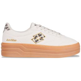 Lotto Damen Plateausneaker, Gr. 38, wei&szlig;, Synthetik, mehrfarbig, Schuhe, - mit raffinierter Plateausohle im Lagenlook