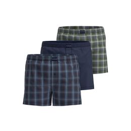 Tom Tailor Webboxershorts 3Er Pack N&uuml;rnberg in blau-dunkel-Karo | Gr.: 5