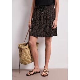 Street One Damen Minirock, braun, Gr. 36, Stoff, 95% Viskose, 5% Elasthan, R&ouml;cke, Middle Waist