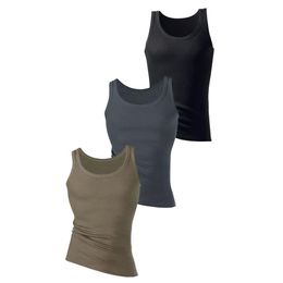 H.I.S. H.I.S Tanktop in olivgr&uuml;n, schwarz, anthrazit | Gr.: 6
