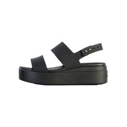 Crocs Sandalen mit Riemen &bdquo;Brooklyn&ldquo; mit niedrigem Keilabsatz Schwarz | Gr.: 36,5