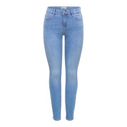 Only Damen Skinny-fit-Jeans "ONLLINEA MID WAIST LANK SK DNM", blau, Gr. XS, unifarben, Denim/Jeans, Obermaterial: 83% Baumwolle, 15% Polyester, 2%