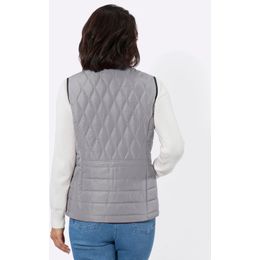 Casual Looks Damen Steppwestesteingrau, Gr. 36, unifarben, 100% Polyester, Wattierung:100% Polyester, Westen