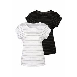 Vivance Rundhalsshirt in wei&szlig;, schwarz | Gr.: 48/50