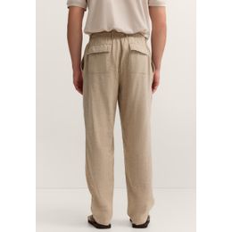 Bugatti Herren Chinohose, beige, Gr. 35, unifarben, 52% Leinen, 48% Baumwolle, Hosen, Regular Fit aus Leinen-Baumwolle