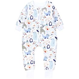 TUPTAM Babyschlafsack "Schlafsack mit F&uuml;&szlig;en Baby Schlafsack mit Beinen und &Auml;rmel ganzj&auml;hrig", L: 98cm, blau, Schlafs&auml;cke