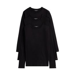Herren T-Shirt "3P LS Tee", Tommy Hilfiger Underwear, Gr. L, schwarz, Single Jersey, Obermaterial: 95% Baumwolle, 5% Elasthan, unifarben, Basic,