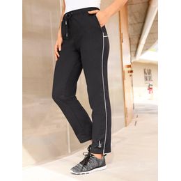 Catamaran Damen Sweathose, schwarz, Gr. 48, gemustert, gestreift, unifarben, 60% Baumwolle, 40% Polyester, Hosen