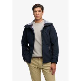 Superdry Herren Outdoorjacke "HOODED SOFTSHELL TREKKER JKT"eclipse navy, Gr. L, unifarben, Web, Obermaterial: 90% Polyester, 10% Elasthan, Jacken,
