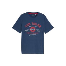 TOM TAILOR Shirt male size XL Dark blue / Red / White