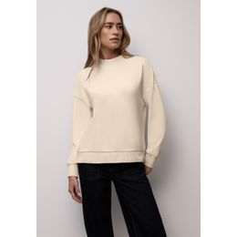 Street One Damen Langarmshirt, beige, Gr. 40, unifarben, Stoff, 48% Viskose, 47% Polyester, 5% Elasthan, Shirts, mit Ripp-Details