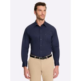 Marco Donati Herren Langarmhemd in Popeline-Stretch, marine, Gr&ouml;&szlig;e 41/42