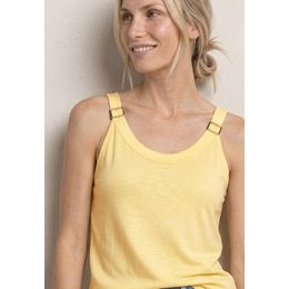 Street One Damen Tr&auml;gertop, gelb, Gr. 44, unifarben, Stoff, 95% Viskose, 5% Elasthan, Tops, Jersey