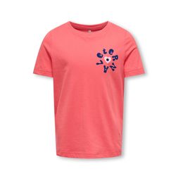 ONLY GIRLS Shirt 'KOGHAPPY' girl size 134 marine blue / Raspberry / White