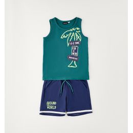 sarabanda M&auml;dchen Shorts "BABY BOY SUMMER SET"dunkelgr&uuml;n, Gr. 122, 100% Baumwolle, Hosen
