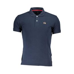 La Martina Blaues Baumwoll-Herrenpoloshirt