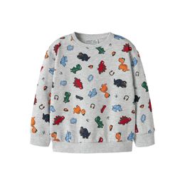 name it Jungen Sweatshirt "NMMLEON LS NREG SWEAT BRU BOX", bunt, Gr. 116, bedruckt, Sweatware, Obermaterial: 95% Baumwolle, 5% Elasthan, Sweatshirts,