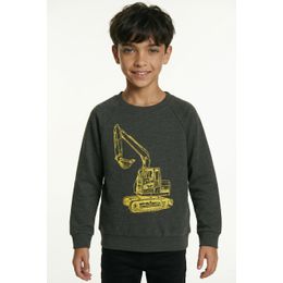name it Jungen Sweatshirt "NMMVION LS NREG SWEAT UNB", grau, Gr. 98, bedruckt, Sweatware, Obermaterial: 60% Baumwolle, 40% Polyester, Sweatshirts,