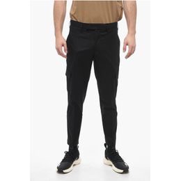 Neil Barrett NATE Skinny Fit Cargohose mit verstecktem Verschluss in Schwarz