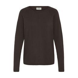 oxmo Damen Strickfleece-Pullover "Strickpullover OXKeana", braun, Gr. XS, Obermaterial: 50% Viskose CV. 28% Polyester PES. 22% Nylon NY., Pullover