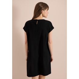 Cecil Damen Midikleid, schwarz, Gr. XXXL, unifarben, Web, 75% Baumwolle, 25% Modal, Kleider, knielang