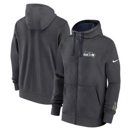 Nike Damen Kapuzenpullover "Nike Hoodie Seattle Seahawks Nike Club FZ", grau, Gr. M, 82% Baumwolle, 18% Polyester, Pullover