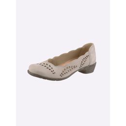 Casual Looks Damen Pumps, Gr. 42, beige, Nubukleder, Schuhe