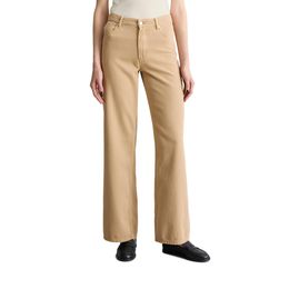Marc O'Polo Damen Weite Jeans "aus Organic Cotton-Lyocell-Modal-Mix", beige, Gr. 26, MARC O'POLO DENIM, unifarben, Obermaterial: 67% Baumwolle, 33% Lyocell, Jeans