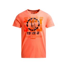 CAMP DAVID Herren Rundhalsshirt, orange, Gr. M, bedruckt, Single Jersey, Material: 100% Baumwolle, Shirts, aus Baumwolle