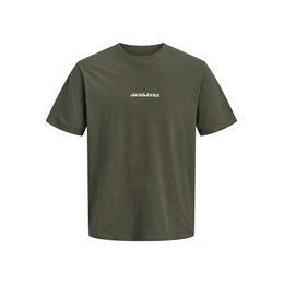 Jack & Jones PlusSize Herren T-Shirt "JCOECHO GRAPHIC BACKPRINT SS TEE FST PLS", gr&uuml;n, Gr. 6XL, JACK & JONES PLUSSIZE, bedruckt, Jersey, Obermaterial: 100% Baumwolle,