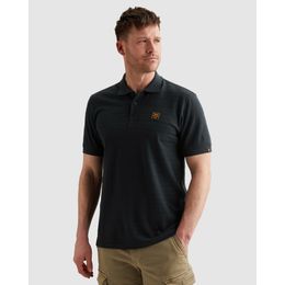 PME-Legend PME LEGEND Herren Poloshirt "Short sleeve polo jacquard jersey stripe", schwarz, Gr. XXL, gestreift, Jersey, Obermaterial: 100% Baumwolle, Shirts,