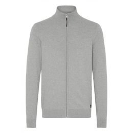 !Solid SOLID Herren Strickjacke "Strickjacke SDAkalas", grau, Gr. S, Obermaterial: 70% Baumwolle CO recyc.. 30% Polyester Pol. recyc.., Strickjacken