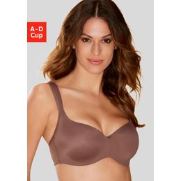 Damen Schalen-BH "Dirndl-BH, BH mit B&uuml;gel, Optimizer", NUANCE BY LASCANA, Gr. 90, braun, Microtouch, Obermaterial: 82% Polyamid (TACTEL), 18%