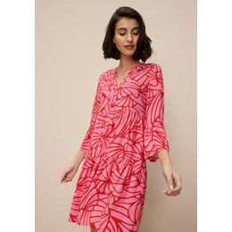 Tamaris Damen Sommerkleid "mit Allover-Print und Volants", pink, Gr. 42, gemustert, Web, Obermaterial: 100% Viskose, Kleider, aus Viskose, f&uuml;r