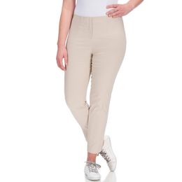 KjBRAND Damen Stoffhose "Susie XS Ankle Bengaline", beige, Gr. 52, Web, Obermaterial: 80% Viskose, 17% Polyamid, 3% Elasthan, Hosen, Sommerhose mit
