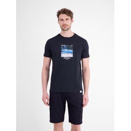 Lerros Herren T-Shirt "Sportliches T-Shirt mit Surfer-Motiv-Print, reine Baumwolle", schwarz, Gr. XXXL, 100% Baumwolle, Shirts