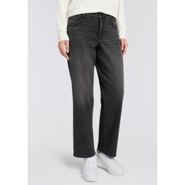 MAC Damen Straight-Jeans "GRACIA", grau, Gr. 36, unifarben, Denim/Jeans, Obermaterial: 77% Baumwolle, 10% Polyester, 10% Viskose, 3% Elasthan, Jeans,