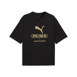 Puma Herren T-Shirt "Puma Sport Boxy Street Graphic T-Shirt Herren", schwarz, Gr. S, bedruckt, Obermaterial: 100% Baumwolle. Rippe: 80% Baumwolle,