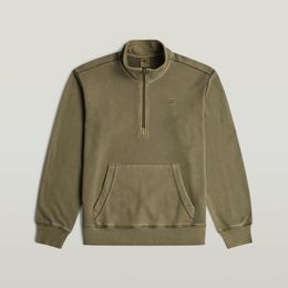 G-Star Raw G-STAR Herren Sweater "Modern washed half zip sw ls", braun, Gr. L, unifarben, washed, Sweatware, Obermaterial: 100% Baumwolle, Sweatshirts, mit