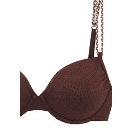 s.Oliver Damen B&uuml;gel-Bikini-Top "Ada"kaffee, Gr. 42, Strukturmuster, Recycling-Polyamid, Bikini-Oberteile, mit gemusterter Strukturware