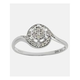 Diamant L'&eacute;ternel Cluster-Ring aus 375 Wei&szlig;gold mit Diamant | Gr.: 54