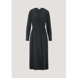hessnatur Wickelkleid Kn&ouml;chellang in black | Gr.: 34