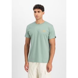 Herren T-Shirt "Basic T-Shirt SL", gr&uuml;n, Gr. L, Alpha Industries, Obermaterial: 100% Baumwolle, Shirts