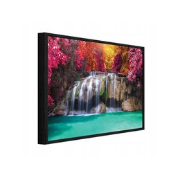 WALLARENA Bild mit Rahmen Wasserfall in Bunt | Gr.: 40 x 30 cm