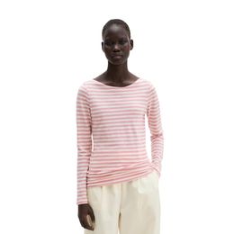 Marc O'Polo MARC O'POLO Damen Langarmshirt "aus Organic-Cotton-Slub-Jersey", rosa, Basic, Gr. M, gestreift, Obermaterial: 100% Baumwolle, Shirts
