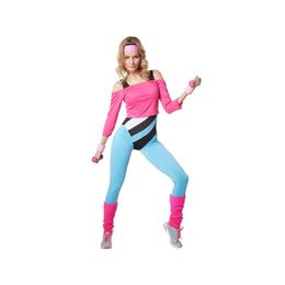 TecTake T&auml;nzerin/Trainerin, in bunt, Aerobic-Outfit im Stil der 80er Jahre | Gr.: XXL