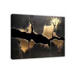 WALLARENA Leinwandbild Abstrakt in Schwarz | Gr.: 40 x 30 cm