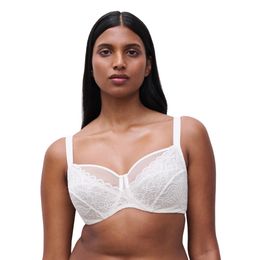 Chantelle Damen B&uuml;gel-BH "FLORAL TOUCH", Gr. 80, wei&szlig;, Obermaterial: 75% Polyamid, 25% Elasthan, BHs, florale Spitze mit wrap-over Effekt
