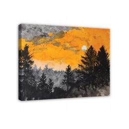 WALLARENA Leinwandbild Wald in Orange | Gr.: 40 x 30 cm