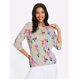 Sieh an! 3/4-Arm-Shirt in zitrone-lavendel-bedruckt | Gr.: 48